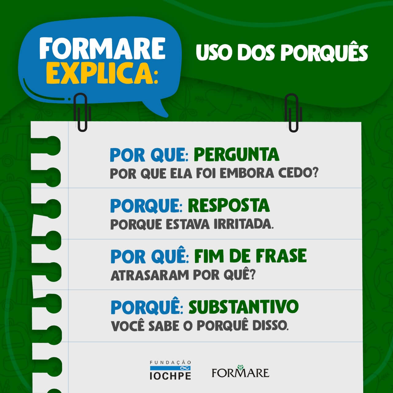 Formare explica: uso dos porquês - Fundaçao IOCHPE