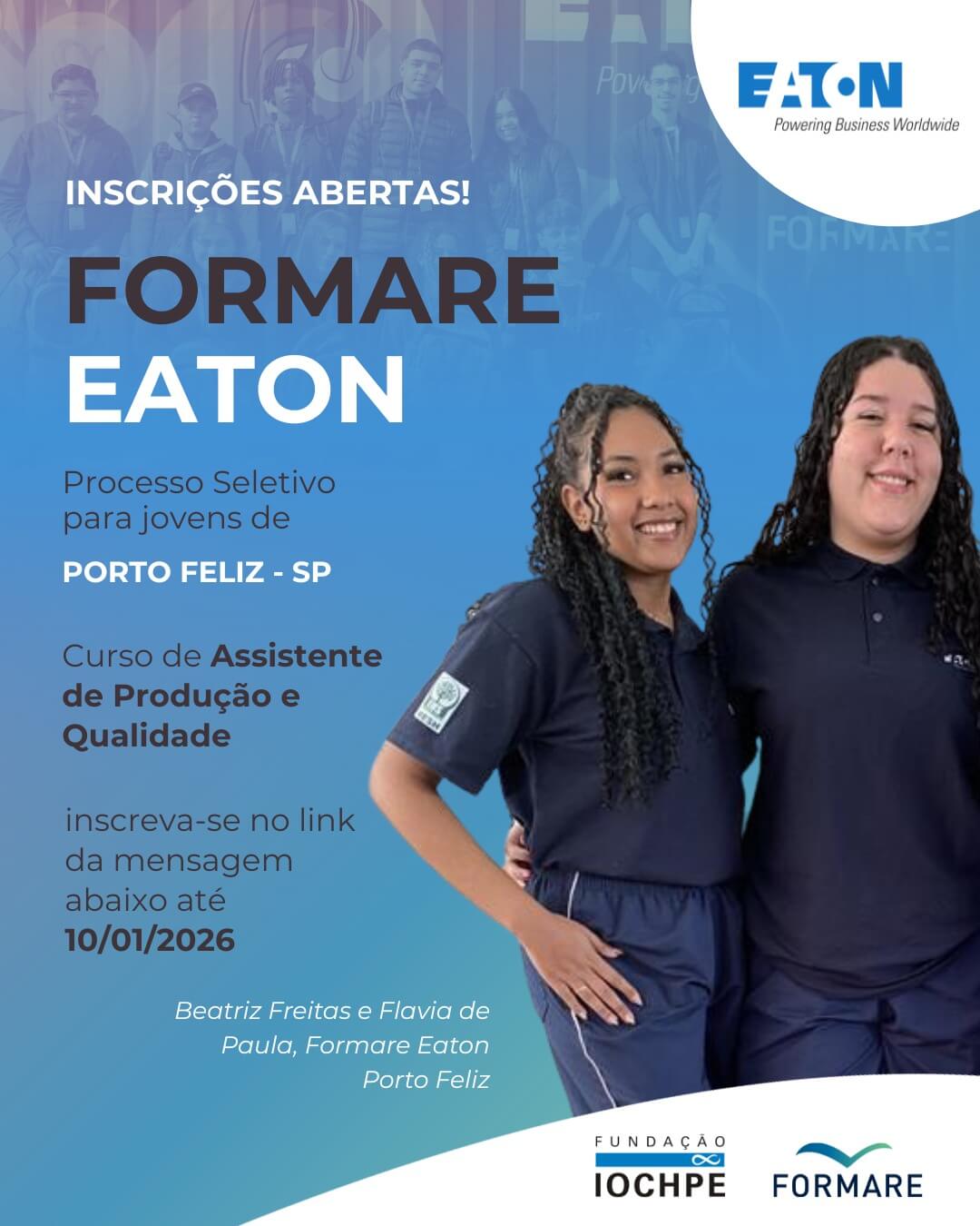 Processo Seletivo Formare – Cummins Guarulhos - Fundaçao IOCHPE